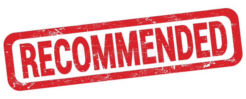 RECOMMENDED Text Written on Red Rectangle Stamp Stock Image - Image of ...