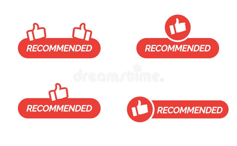 Recommended Thumb Up Hand Red Color Banner. Vector Illustration Stock ...