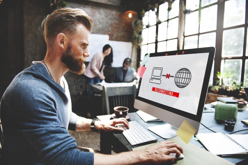 Reconnecting Access Disconnected Internet Concept Stock Photo - Image ...