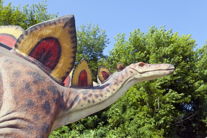 Reconstructed Life-size Animated Model of a Dinosaur Stock Photo ...