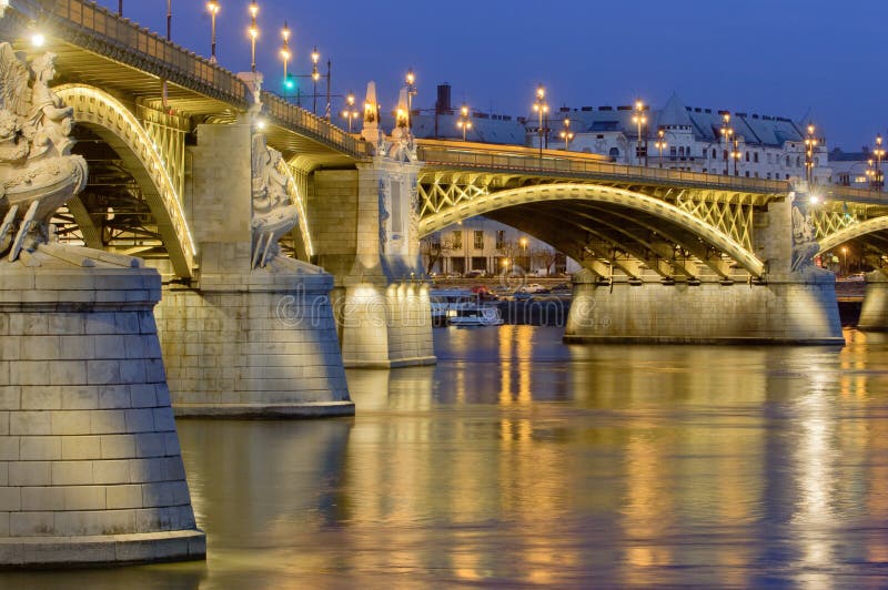 The Reconstructed Margaret Bridge, Budapest, Hungary Stock Image ...