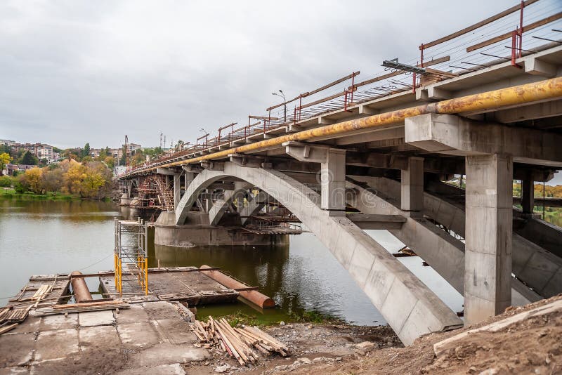 Reconstruction of Bridge Arches Stock Image - Image of industry ...