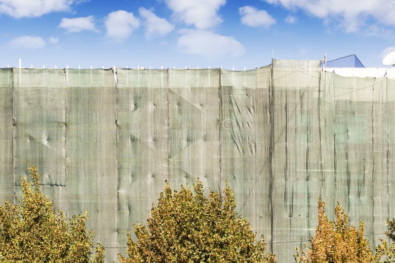 Structure Protected by Canvas Stock Photo - Image of build, dangerous ...
