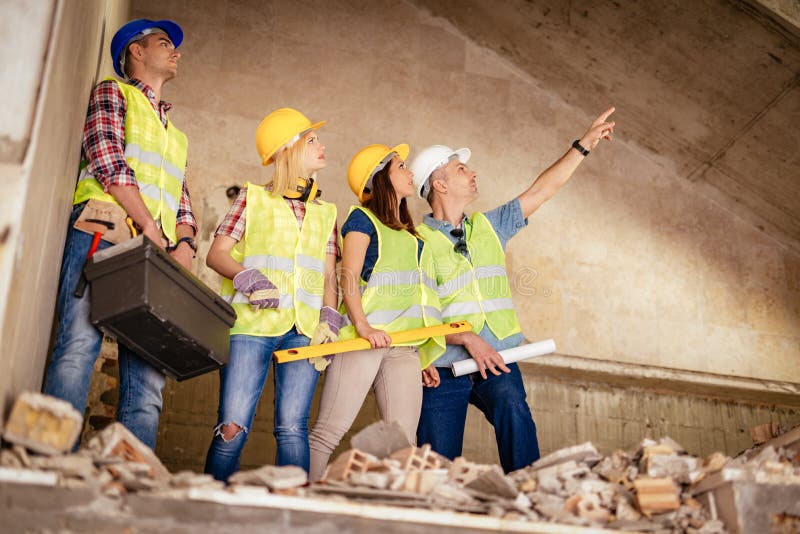 Reconstruction after Disaster Stock Image - Image of electrician ...