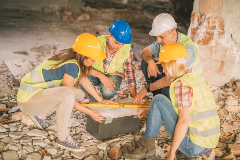 Reconstruction after Disaster Stock Image - Image of electrician ...