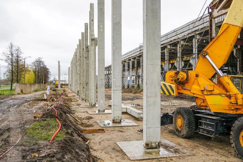Reconstruction and Extension of an Old Factory Hall Stock Photo - Image ...