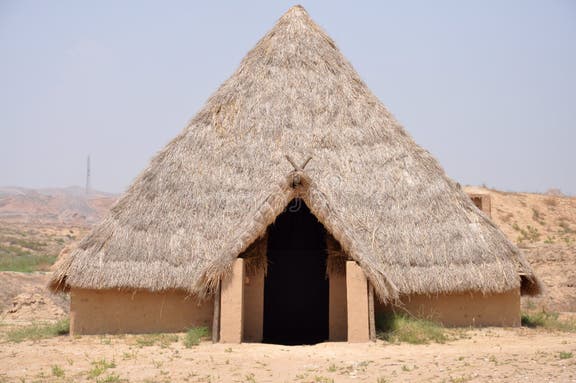 Reconstruction of Neolithic House Stock Photo - Image of lodge ...