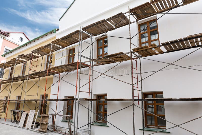 Reconstruction of Old Building Stock Photo - Image of structure ...