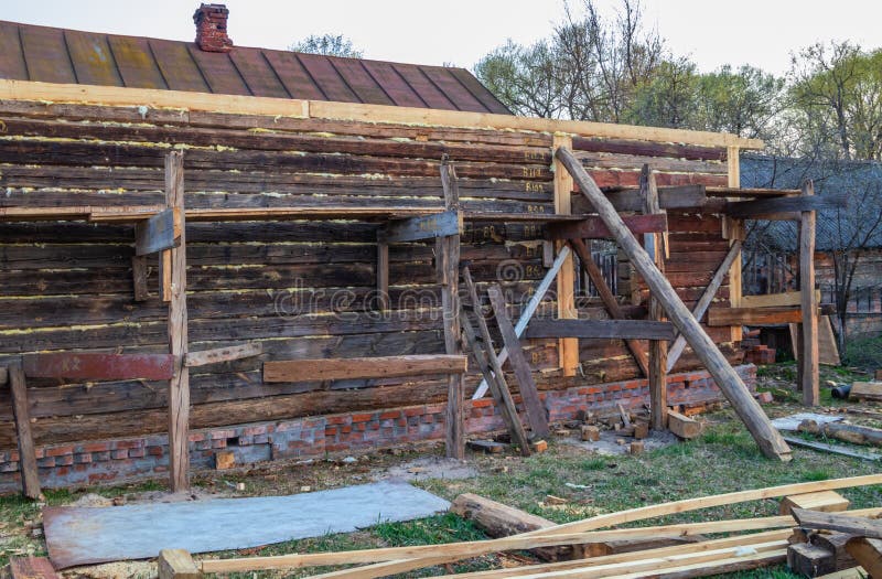 Reconstruction of the Old House, Building Plot Stock Image - Image of ...