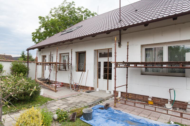 Reconstruction of the Old House Stock Image - Image of glue, cottage ...