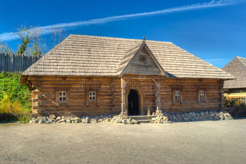 Reconstruction of Old Log House in Outdoor Museum Stock Photo - Image ...