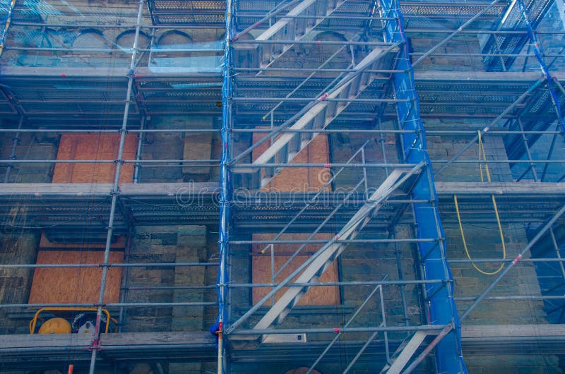 Reconstruction of an Old Stone Building Stock Photo - Image of repair ...