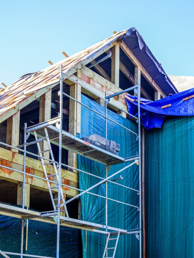 Reconstruction of an Old Wooden House into a Modern Hotel Stock Image ...