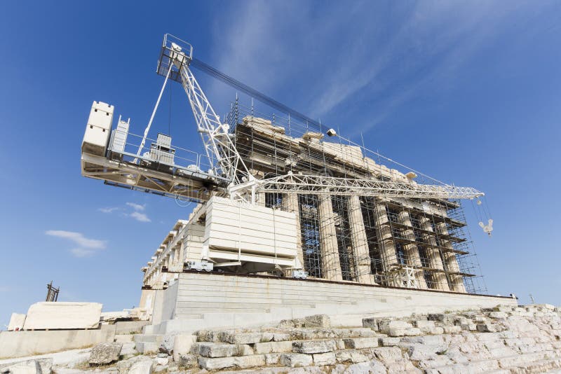 Reconstruction of Parthenon Stock Image - Image of famous, blue: 77208261