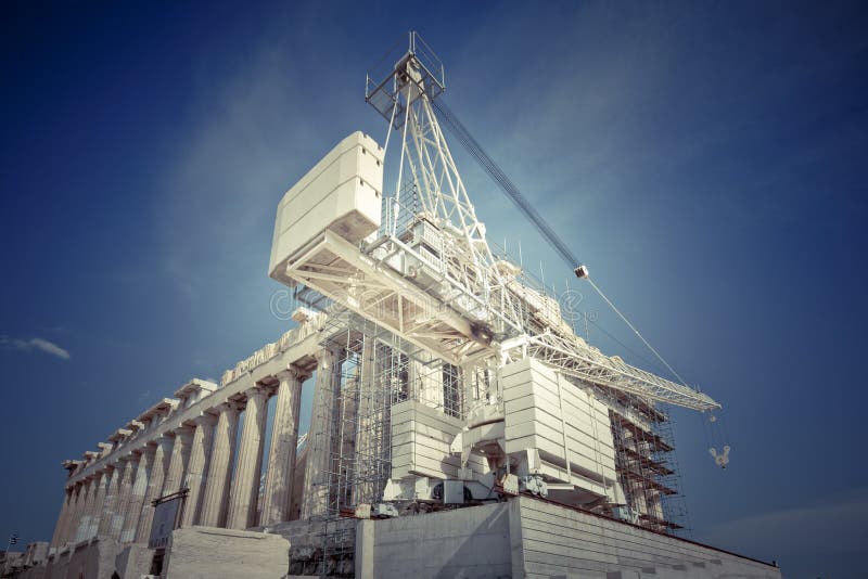 Reconstruction of Parthenon Stock Image - Image of civilization ...