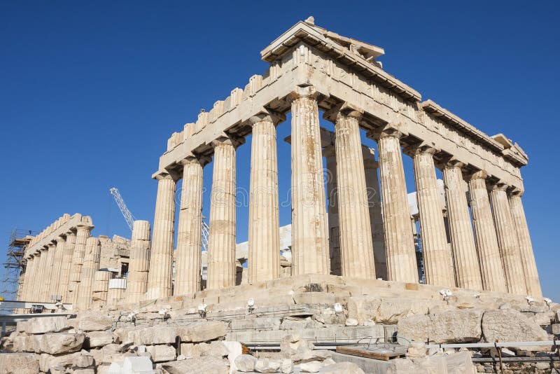 Reconstruction of Parthenon in Greece Stock Photo - Image of ...