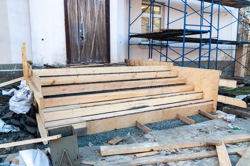 Formwork for Concrete Stairs Stock Image - Image of equipment ...