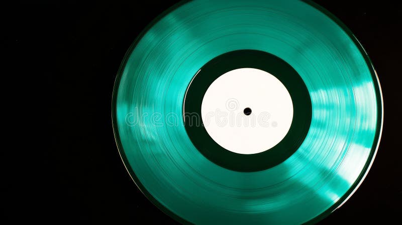 Record with Blank Label on Green Vinyl Isolated in the Studio Stock ...