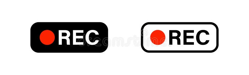 Record Button. REC Isolated Vector Icon Stock Vector - Illustration of ...