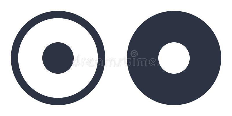 Record Button Simple Icons Set Designed in Filled and Stroke Style ...
