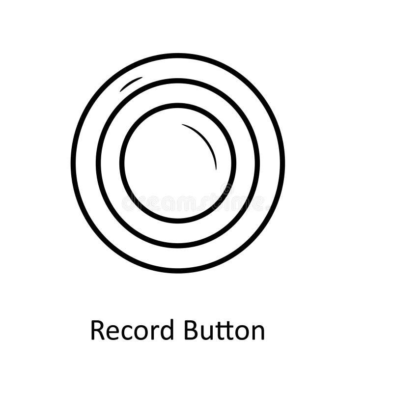 Record Button Solid Fill Outline Icon Design Illustration. Media ...