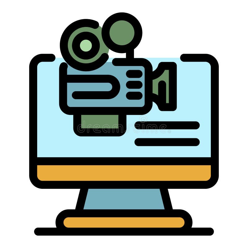 Record Computer Camera Icon Color Outline Vector Stock Vector ...