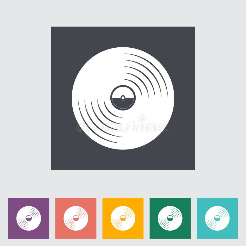 Record flat icon. stock vector. Illustration of circle - 95522546