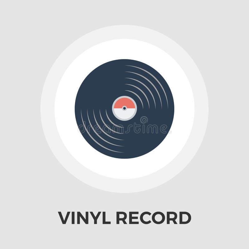 Record icon. stock vector. Illustration of retro, disk - 95786649