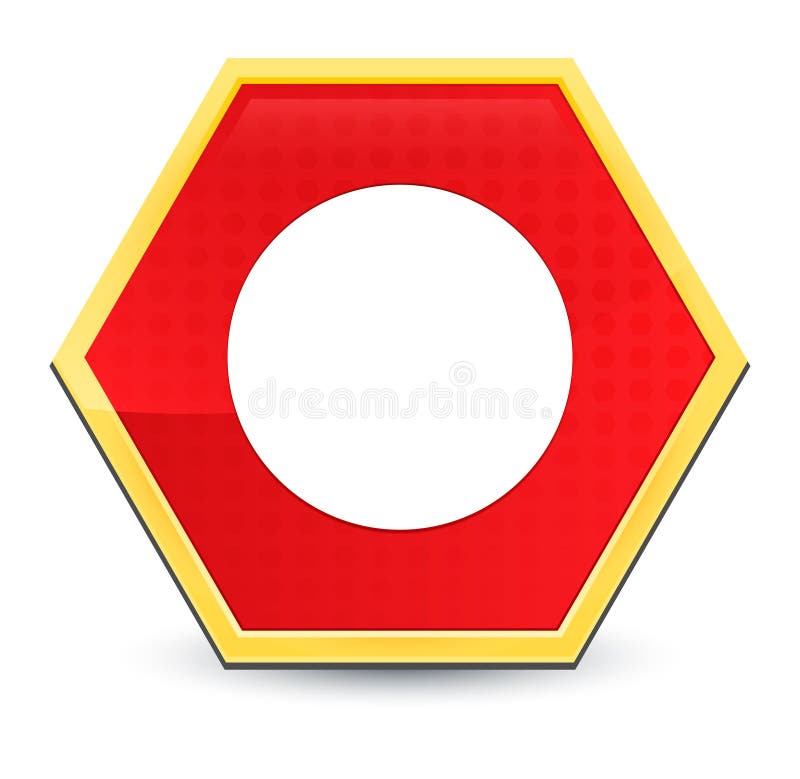 Record Icon Abstract Red Hexagon Button Bright Yellow Frame Elegant ...