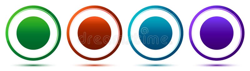 Record Icon Artistic Frame Round Button Set Illustration Stock Vector ...