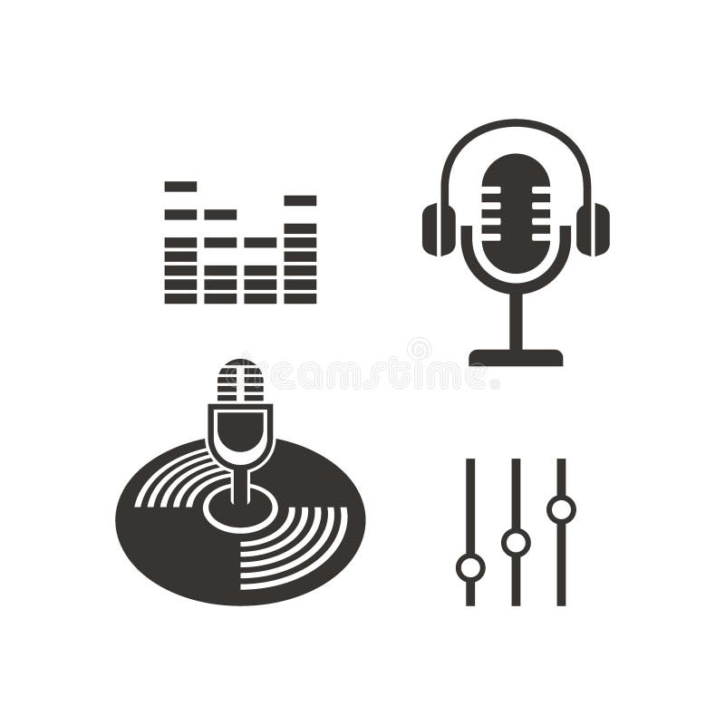 Record Studio Icon Collections Stock Vector - Illustration of record ...