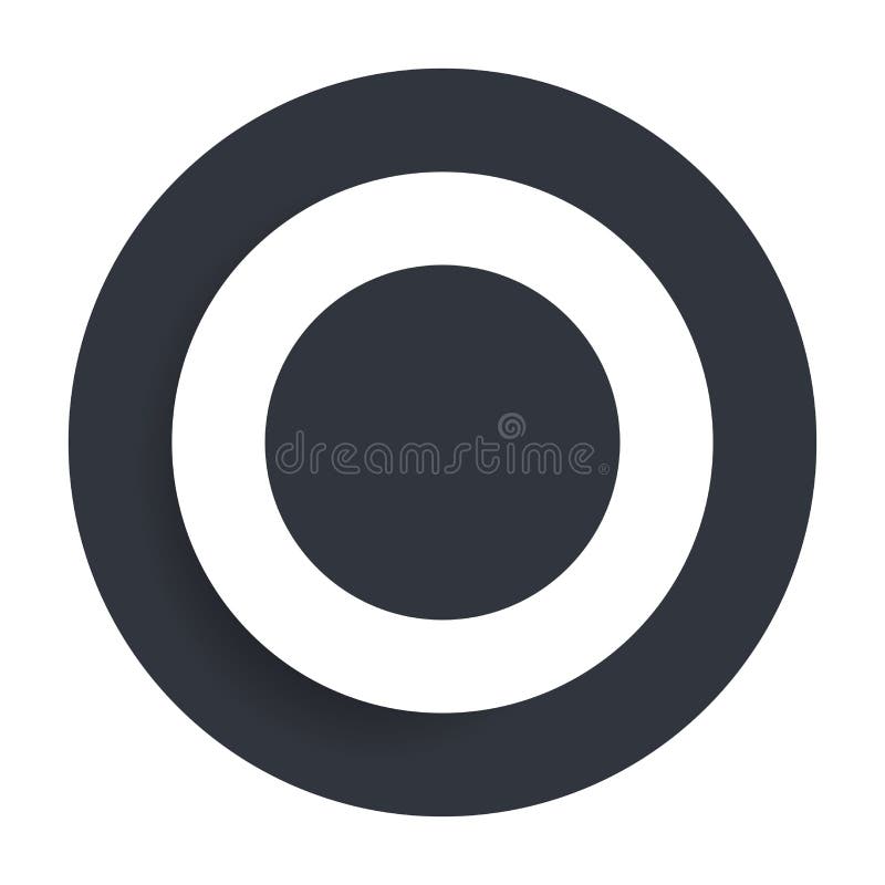 Record Icon Gold Round Button Golden Coin Shiny Frame Luxury Concept ...