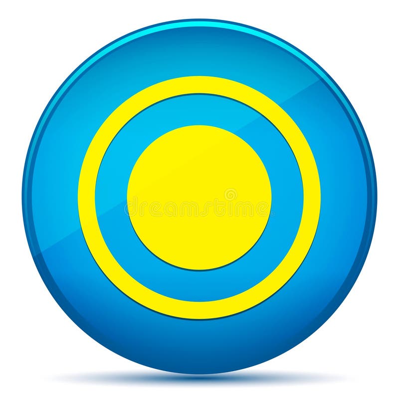 Record Icon Modern Flat Cyan Blue Round Button Stock Illustration ...