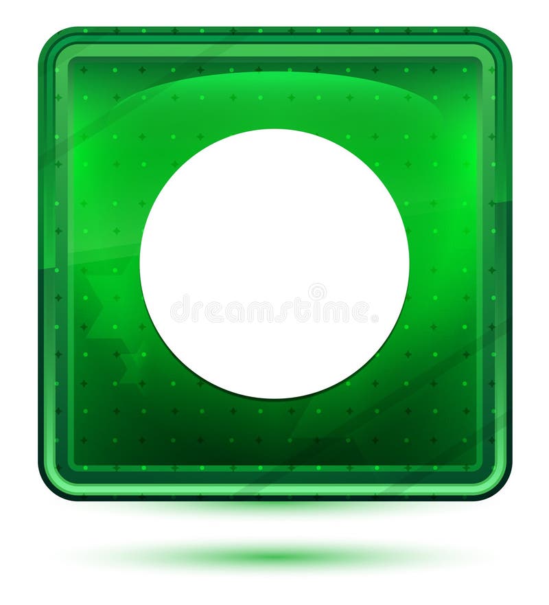 Record Icon Neon Light Green Square Button Stock Illustration ...