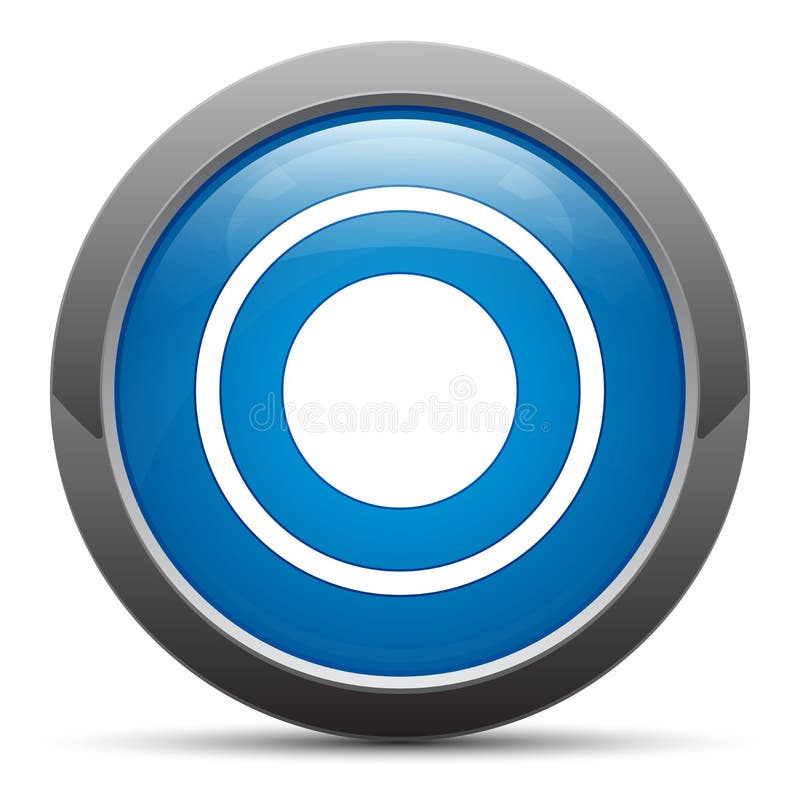 Record Icon Glass Shiny Blue Round Button Isolated Design Vector ...