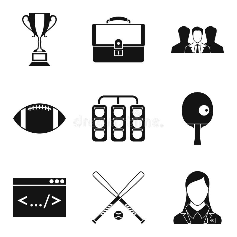 Record Icons Set, Simple Style Stock Vector - Illustration of equipment ...