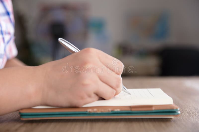 Record Information in a Notebook Stock Photo - Image of signature, desk ...