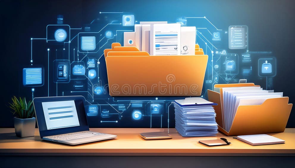 Record Keeping and Data Management, Featuring Symbols Like a File ...