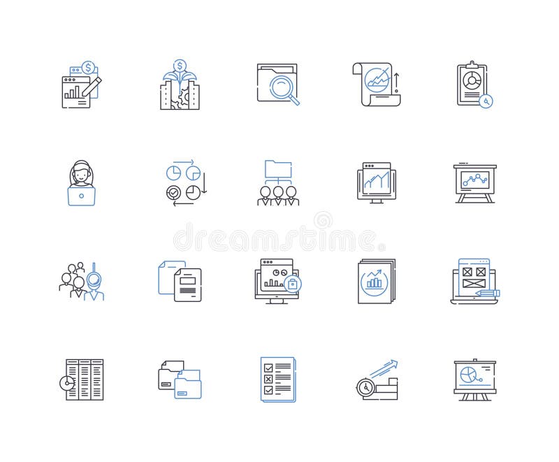 Record Keeping System Line Icons Collection. Organization, Effortless ...