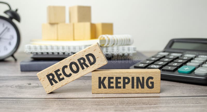 Record Keeping Text on Wooden Blocks. Business Concept Stock Photo ...