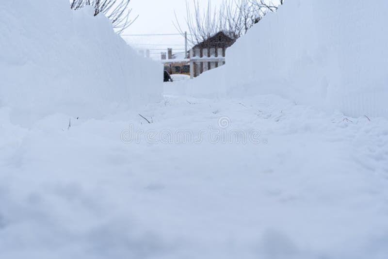 Record Level of Snowfall in Winter. Large High Level of Snow Stock ...