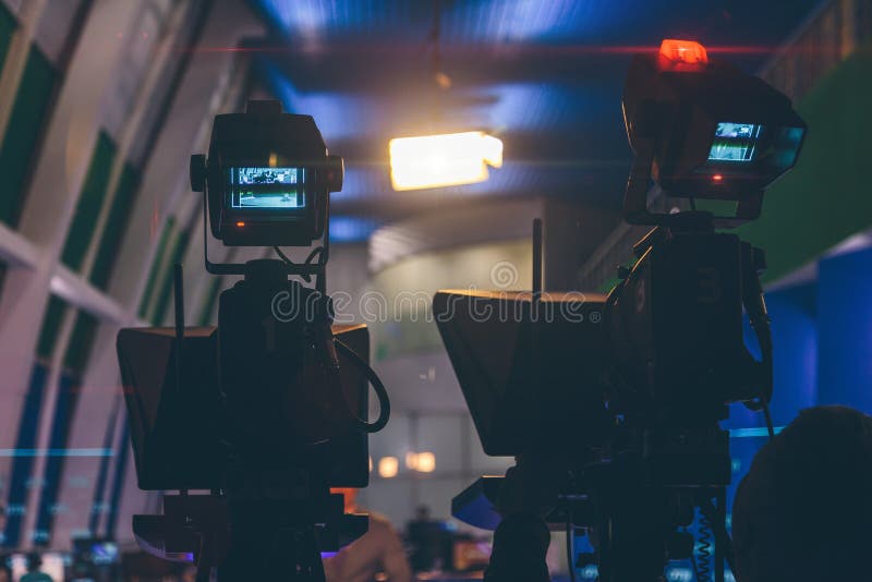 Record the Main Newsroom Newscast in the Evening Stock Image - Image of ...