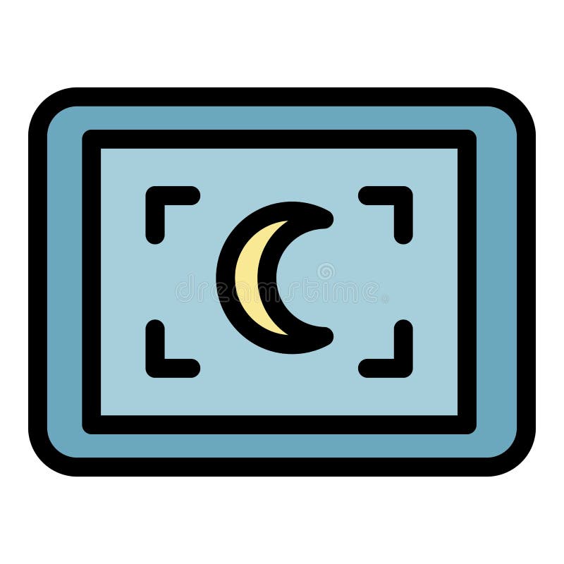 Record Night Mode Icon Color Outline Vector Stock Illustration ...