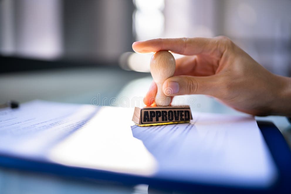 Record or Permit Document Paper Stamper Stock Image - Image of lady ...