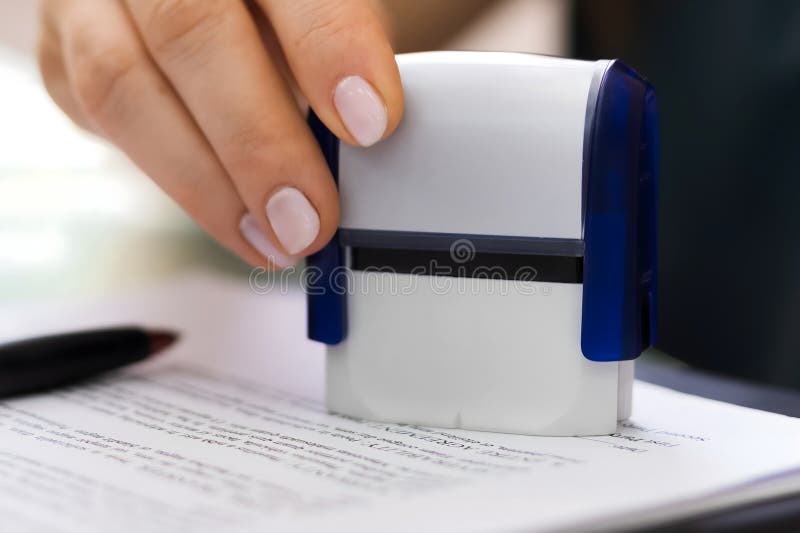 Record or Permit Document Paper Stamper Stock Photo - Image of approved ...