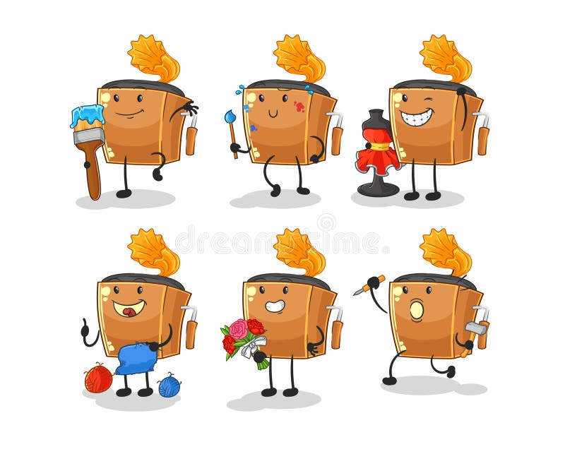 Record Player Artist Group Character. Cartoon Mascot Vector Stock ...