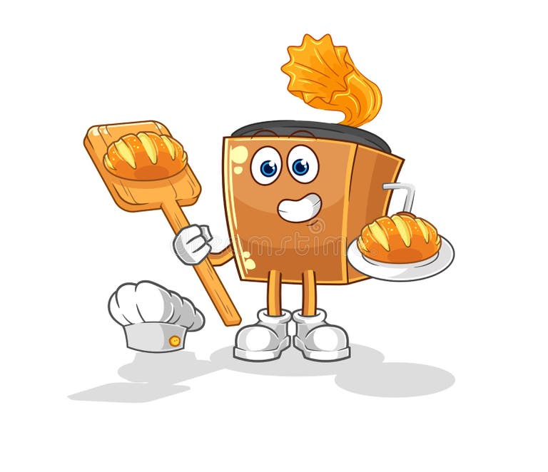 Record Player Baker with Bread. Cartoon Mascot Vector Stock Vector ...