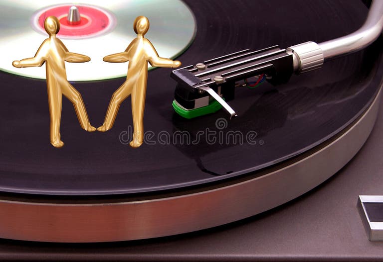 Record Player with CD stock image. Image of scratch, vintage - 4123099