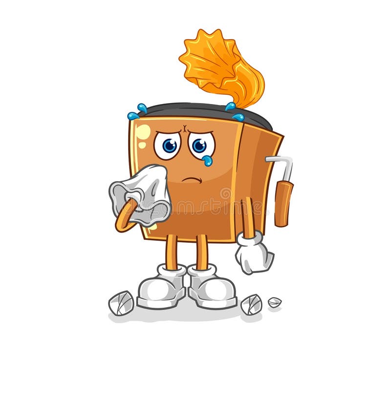 Record Player Cry with a Tissue. Cartoon Mascot Vector Stock Vector ...