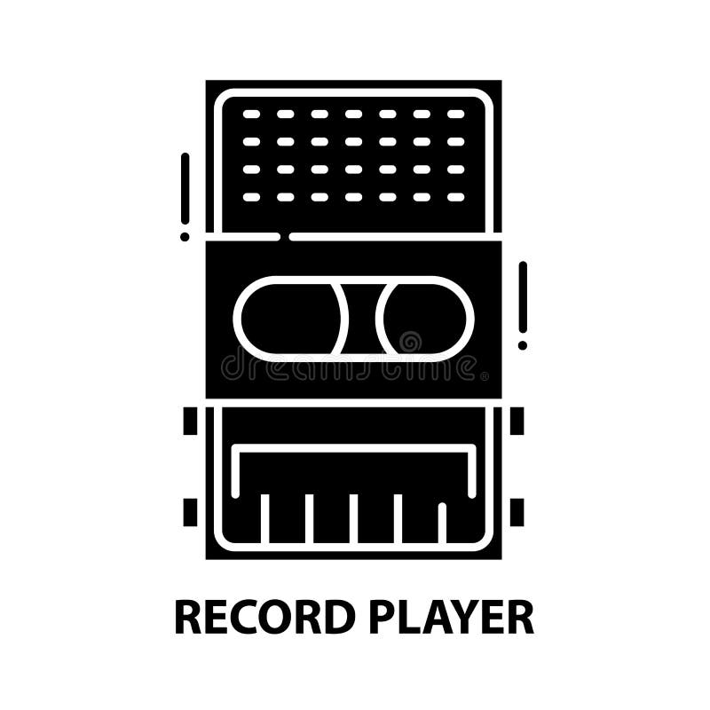 Record Player Icon, Black Vector Sign with Editable Strokes, Concept ...